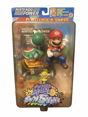 2003 Nintendo Power Super Mario Sunshine Mario & Yoshi Figures Sealed ...