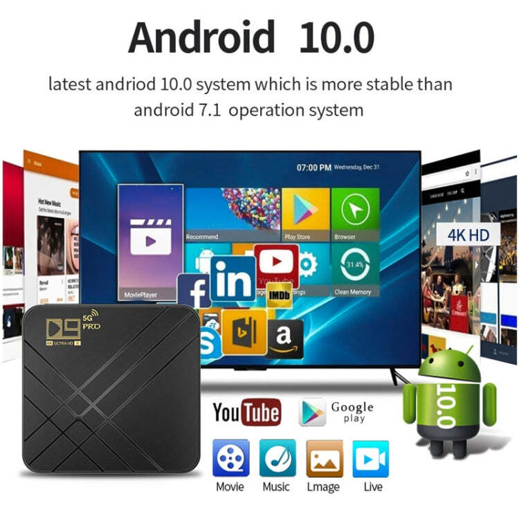 Android TV Box IPTV Smarters Aptoide TV Xciptv HD resolution 2.4G/5G ...