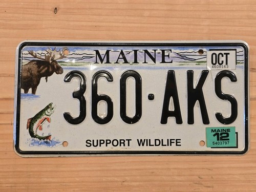 2012 Maine Specialty Support Wildlife License Plate - Moose - Fish ...