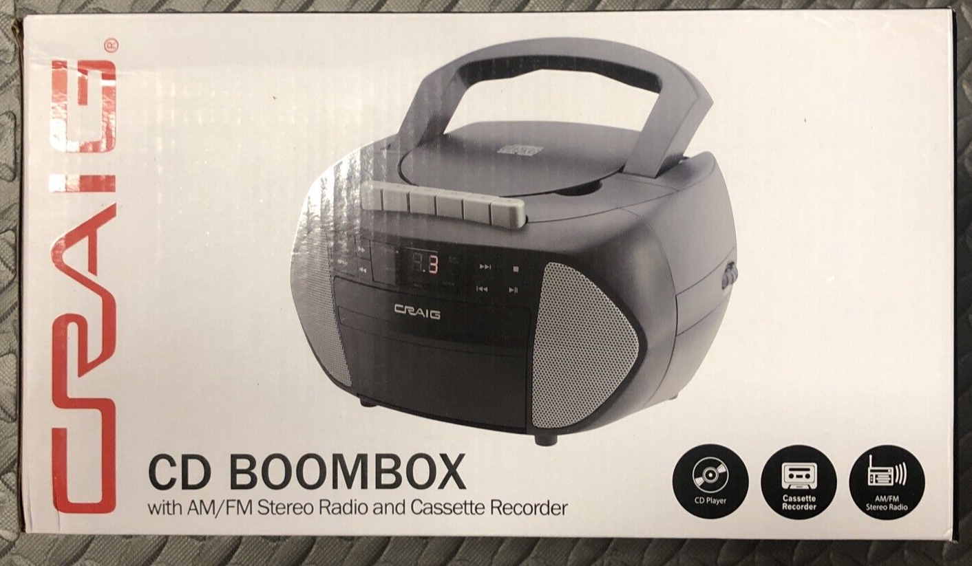 Craig CD Stereo Boombox AM/FM Radio Cassette Player/Recorder Retro VTG ...