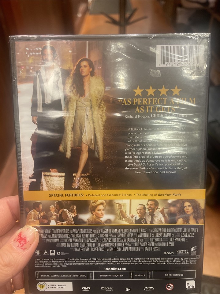 American Hustle (DVD, 2014) Bradley Cooper Jennifer Lawrence Christian ...