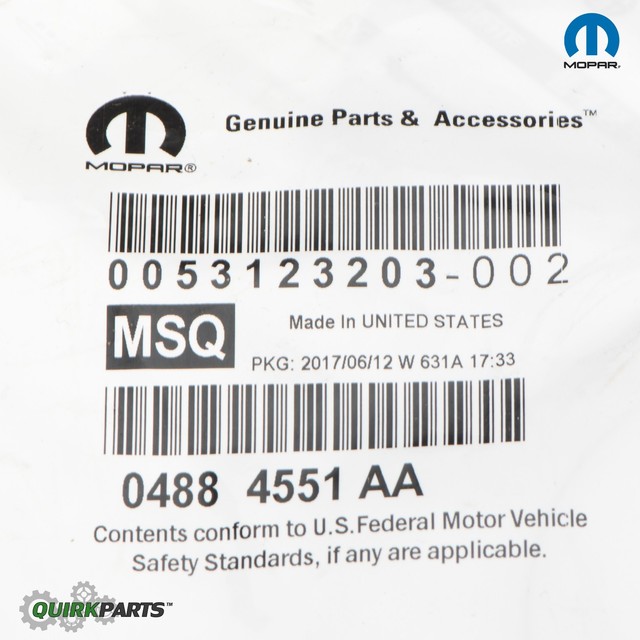 Fuel Injection Throttle Body Mounting Gasket Mopar 4884551AA for sale ...