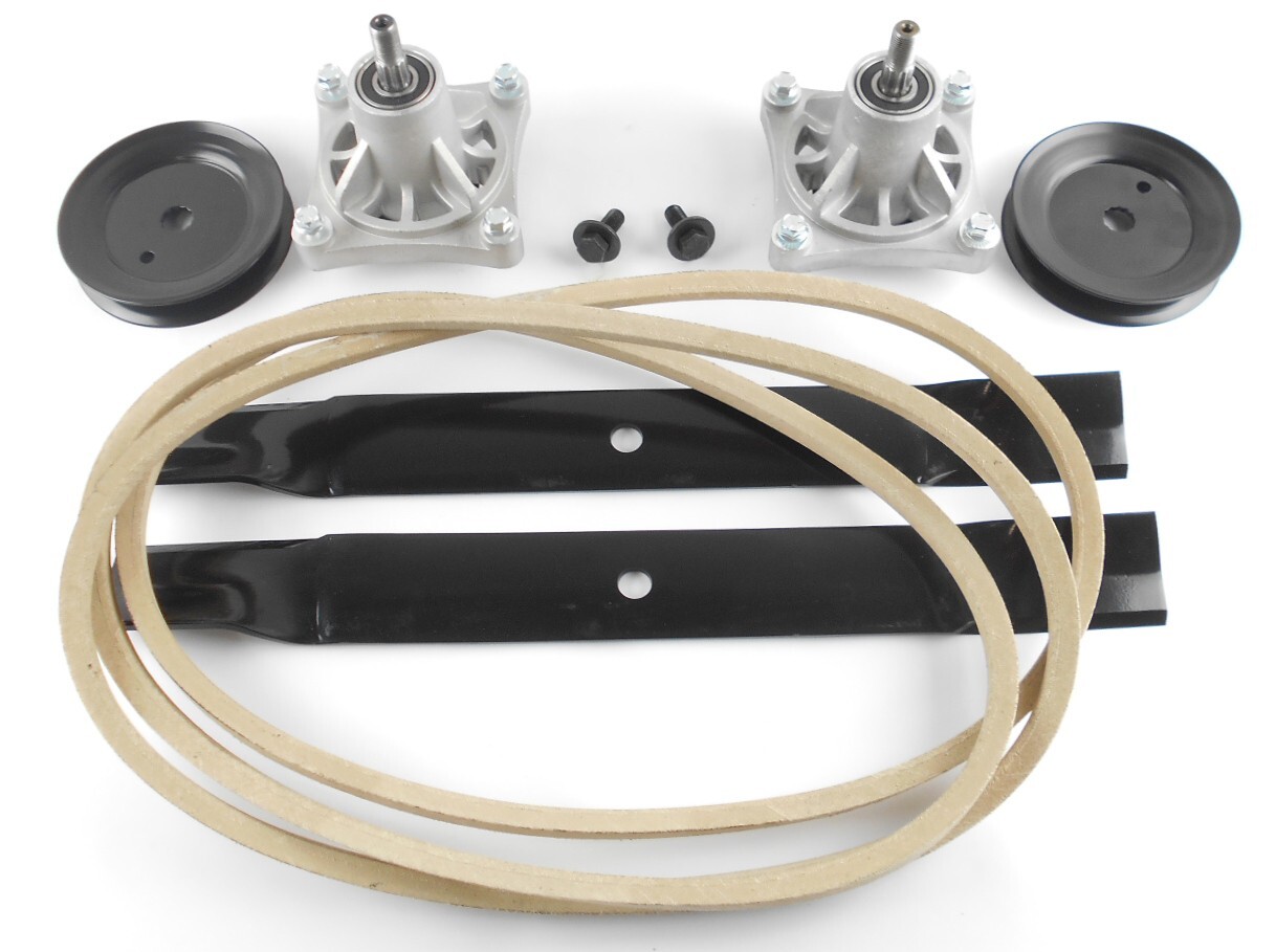 Hustler Raptor 42" Deck Rebuild Kit, Spindles, Pulleys, Blades, Belt ...