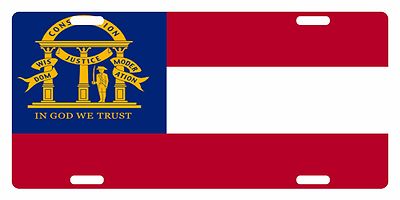 GEORGIA STATE Flag Custom License Plate National Emblem ORIGINAL ...