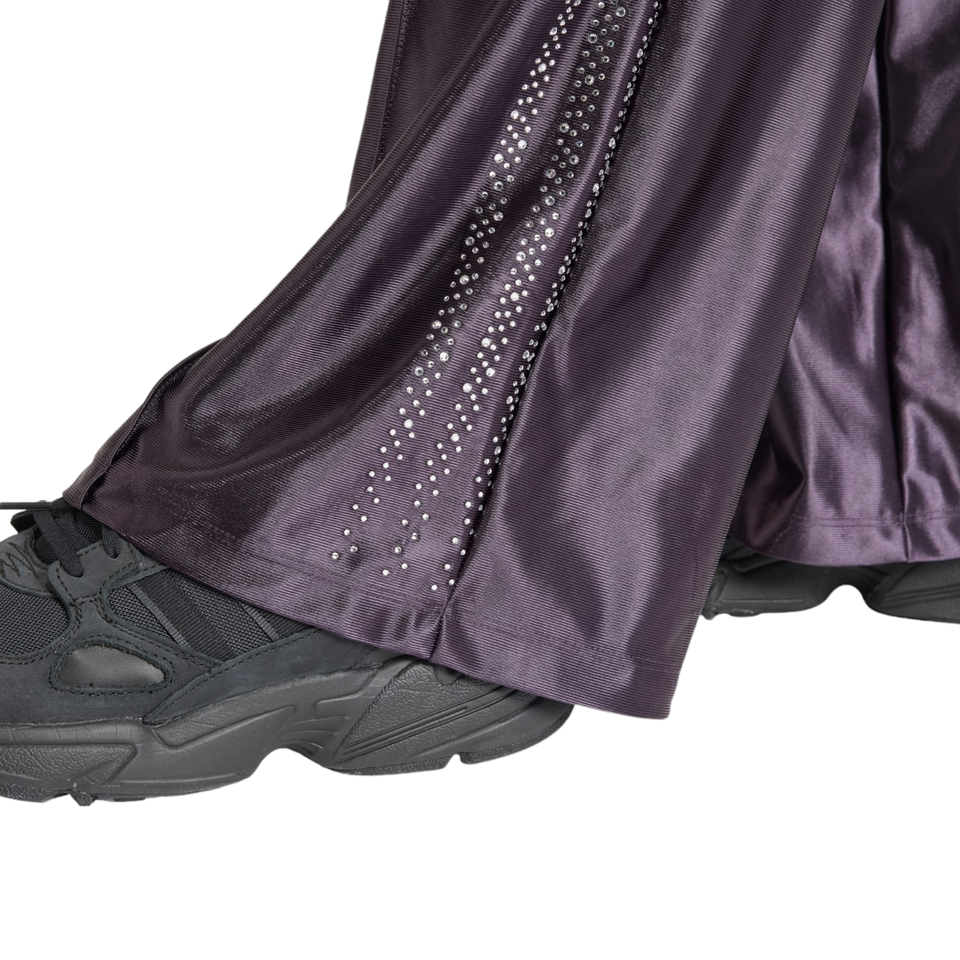 Women's Adidas Originals Shiny Black Embellished Bling 3 Stripes Track ...