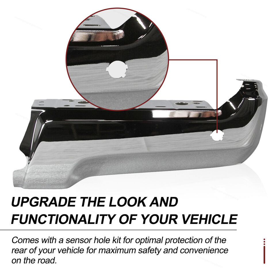 Rear Bumper Chrome End RH Passenger Side W/ Sensor Hole For Super Duty ...