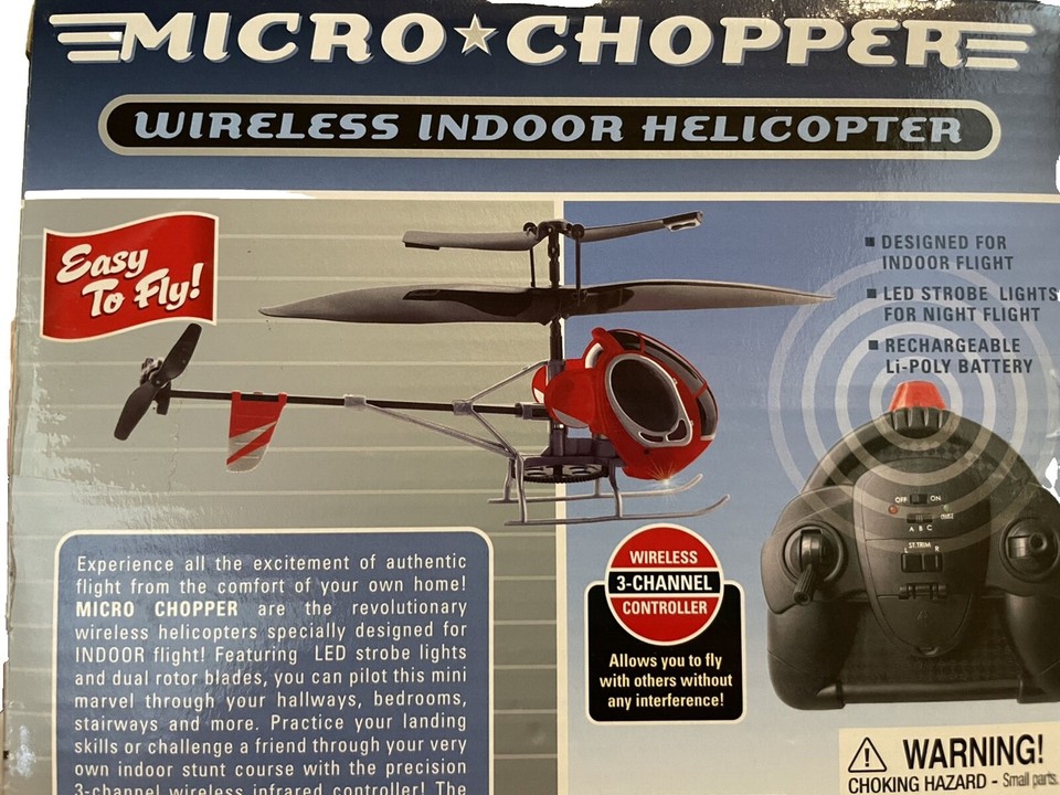 Micro Chopper Wireless Indoor Helicopter, Red, New in sealed Box | eBay