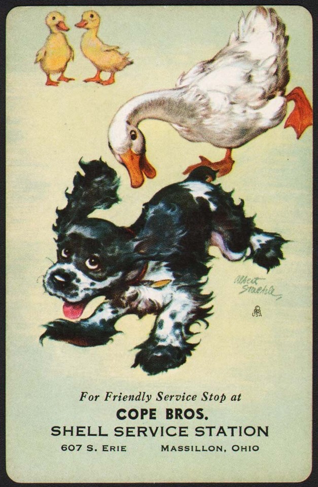Vintage single playing card COPE BROS Shell gas oil Butch goose ...