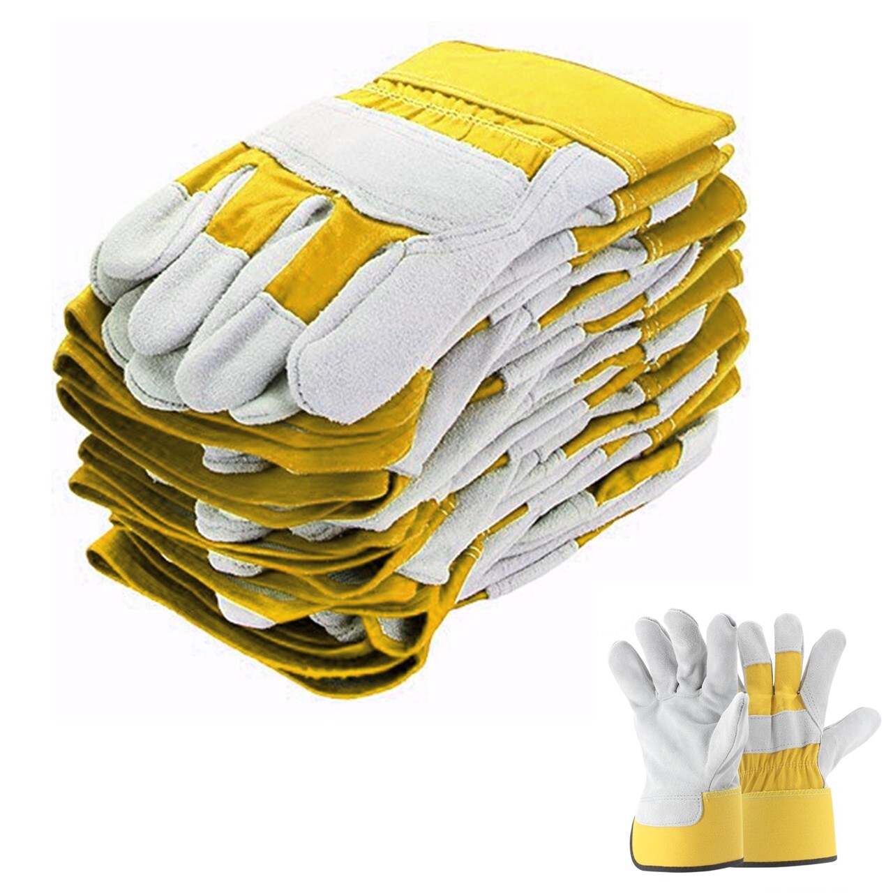 Tuff Work Rigger Leather Work Gloves Heavy Duty Hand Safety Gauntlet ...