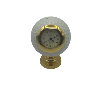 Gold & White Majestron Golf Ball Clock Quartz Desk Decor | eBay