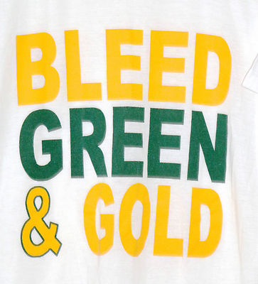 Green Bay Packers Bleed Green & Gold T-Shirt - MEDIUM - NFL Football ...