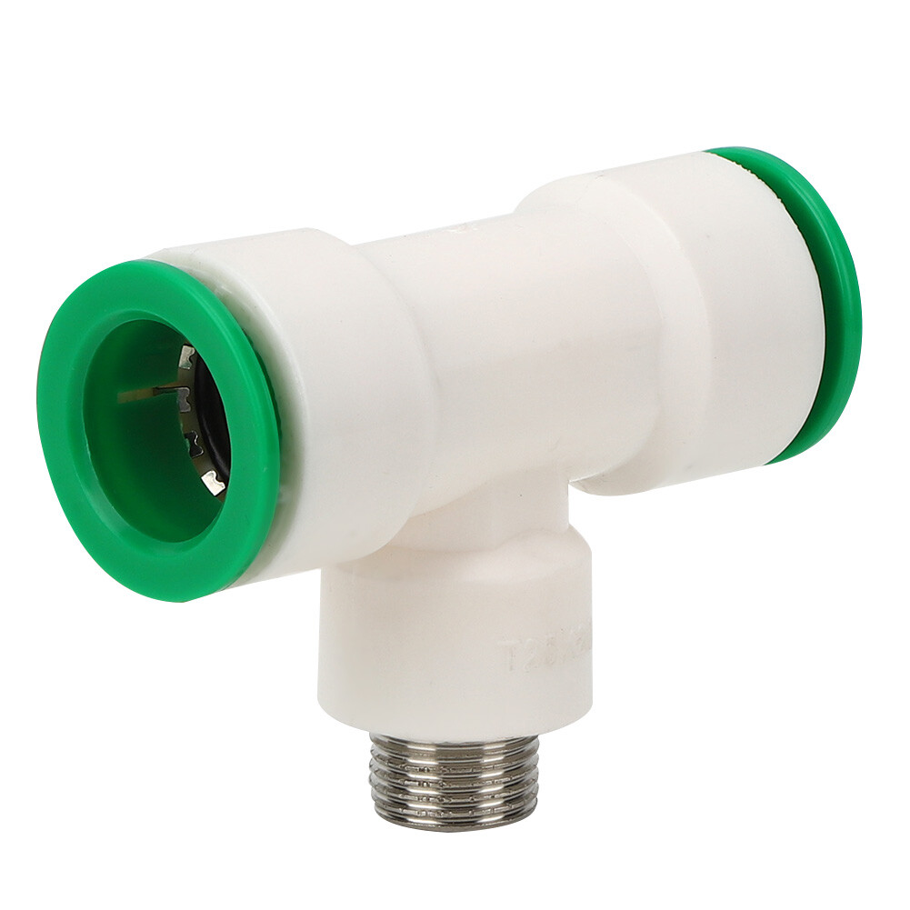 Dual 25mm To G1/2in Male Thread PPR Plastic Water Pipe Adapter Tee ...