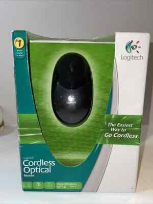 Logitech Cordless Optical Mouse New Sealed in Box 910-000132 USB / PS2 ...