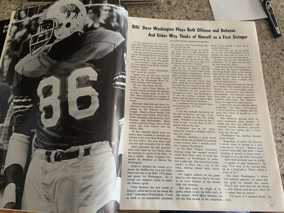 10/29/72 Pittsburgh Steelers @ Buffalo Bills Program - War Memorial ...