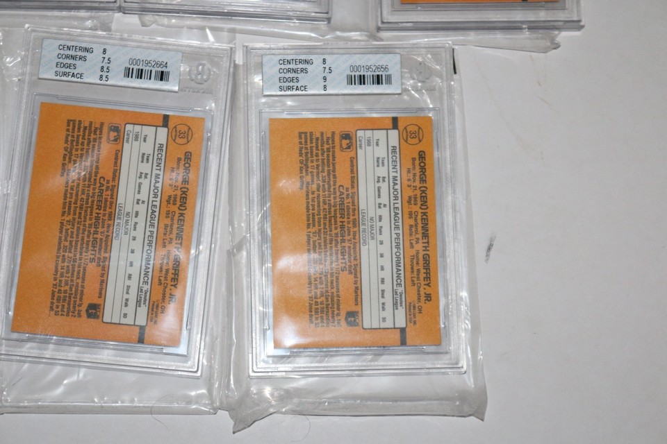 (12) OLD GRADED BECKETT w/sub grades on back 1989 Donruss KEN GRIFFEY ...