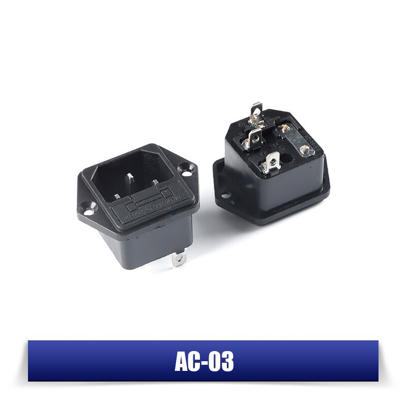 IEC Power Socket Connector 3 Pin AC 250V 10A Male Female Plug Jack PCB ...