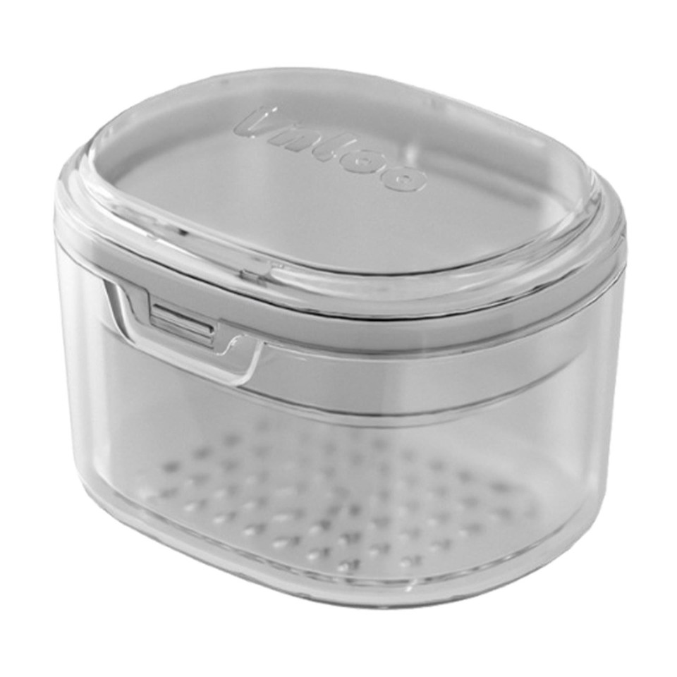 Retainer Case Portable Denture Bath Box for Travel Women and Men Office ...