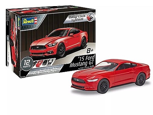 Revell 2015 Ford Mustang GT (Snap) - Snap Together Plastic Model Car ...