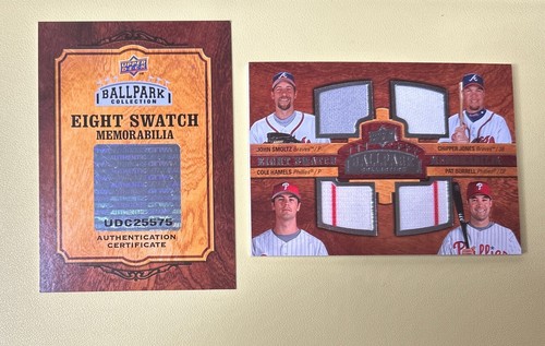 2008 UD BALLPARK COLLECTION EIGHT SWATCH JERSEY CHIPPER SMOLTZ HAMELS ...