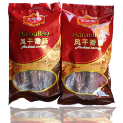 Chinese snack Harbin specialty Sausage【哈肉联 正宗哈尔滨风干香肠500g】 正宗老字号 红肠东北干肠 ...