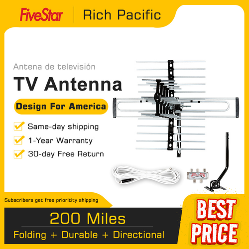 2025 New Digital HD TV Antenna Directional VHF UHF Outdoor OTA + Pole ...