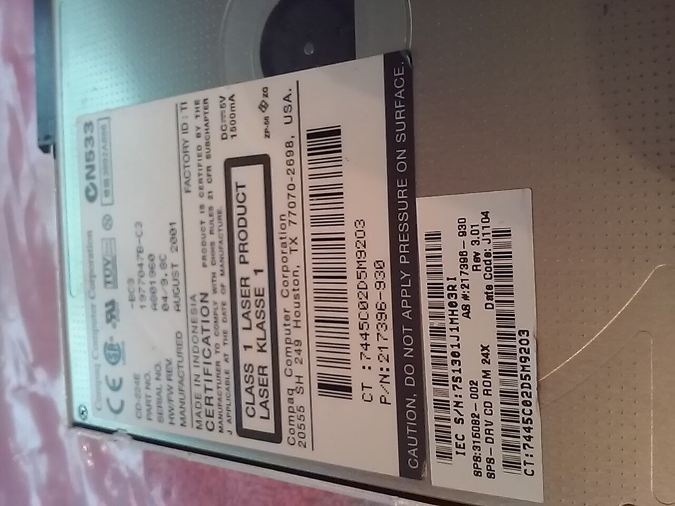 Compaq Evo N800C CD-ROM 24X CD-224E 315082-002 / 296589-001 | eBay