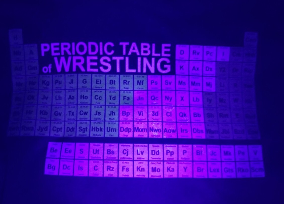 WWF WCW Periodic Table Of 80's 90's Wrestling t-shir… - Gem