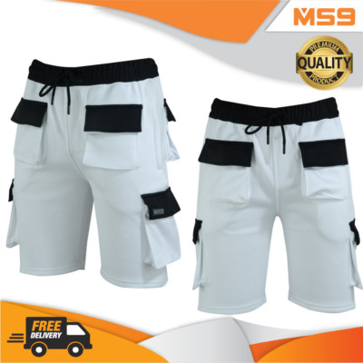 MS9 Mens Fleece Painters Decorators Combat Cargo Work Shorts Joggers | eBay