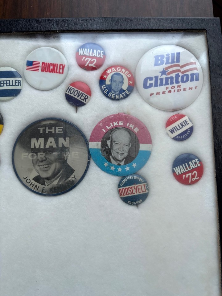 HISTORIC POLITICAL BUTTONS FRAMED | eBay
