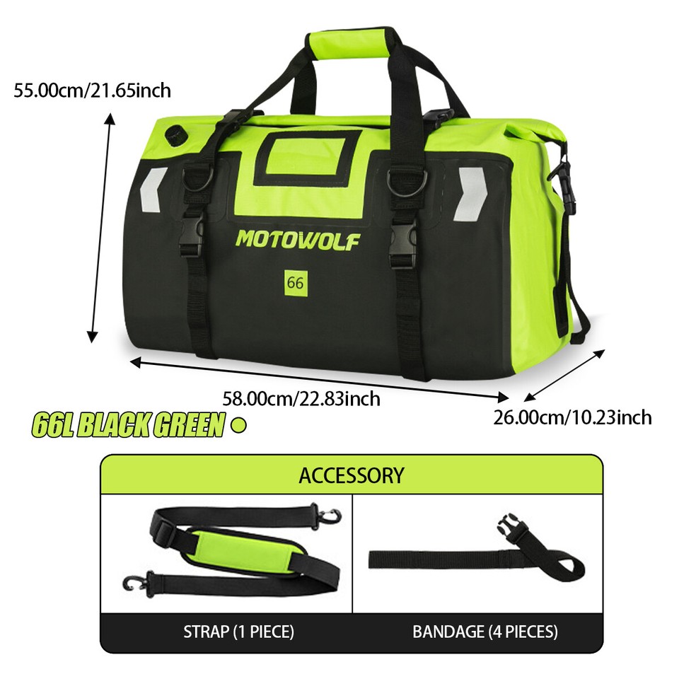 Motorcycle Waterproof Tail Bag Travel Outdoor Dry Luggage Roll Pack Bag ...