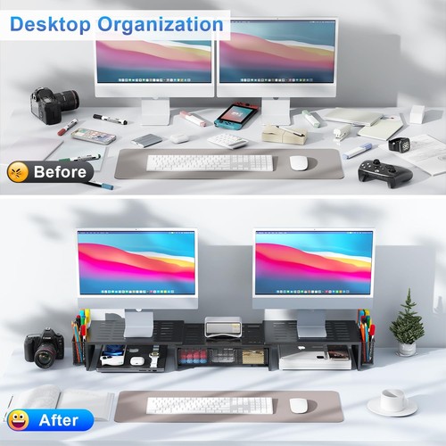 Computer Dual Monitor Stand Riser For Desk, Desk Organizers And ...