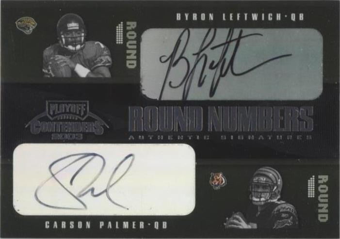 2003 Playoff Contenders - Round Numbers Autographs Carson Palmer, Byron ...