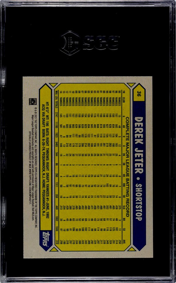 2021 Topps All-Star Rookie Cup #36 Derek Jeter Variation Fielding 10 ...