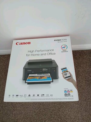 Canon Pixma TS705 A4 Colour Inkjet Printer - Black - WITH INKS - NEW ...