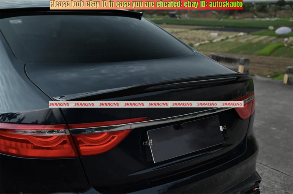 Real Carbon Fiber Rear Spoiler Tail Trunk Lip Wing For Jaguar XF 2016 ...