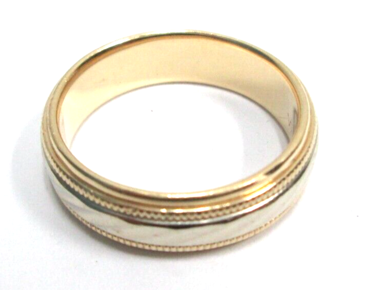L@@K! Solid 14K Yellow/White Gold Band Ring w/ Nice Design L@@K! Solid 14K Yellow/White Gold Band Ring w/ Nice Design