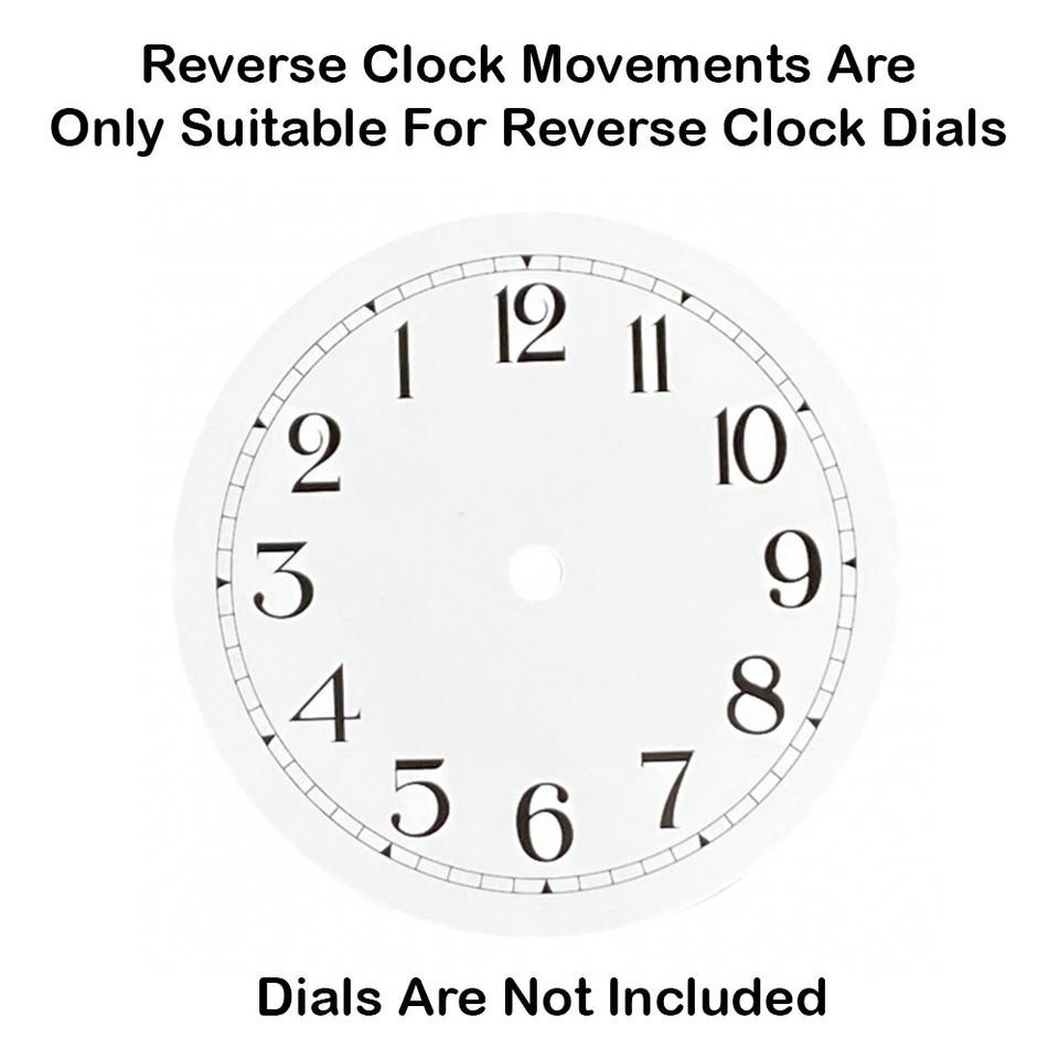 12888 Quartz Reverse Backwards Barber Clock Movement Mechanism 6mm ...