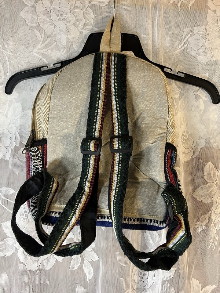 Rhea Small Hemp Backpack Handmade In Nepal New With Tags | eBay