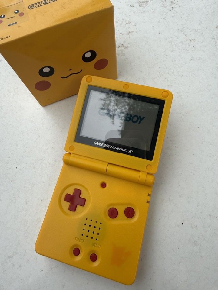 Nintendo Gameboy Advance SP Pikachu Pokémon Reshell *Glass Screen & New ...
