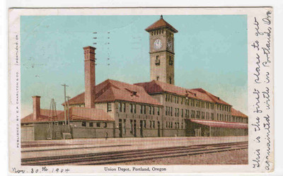 Union Train Depot Portland Oregon 1904 postcard | eBay