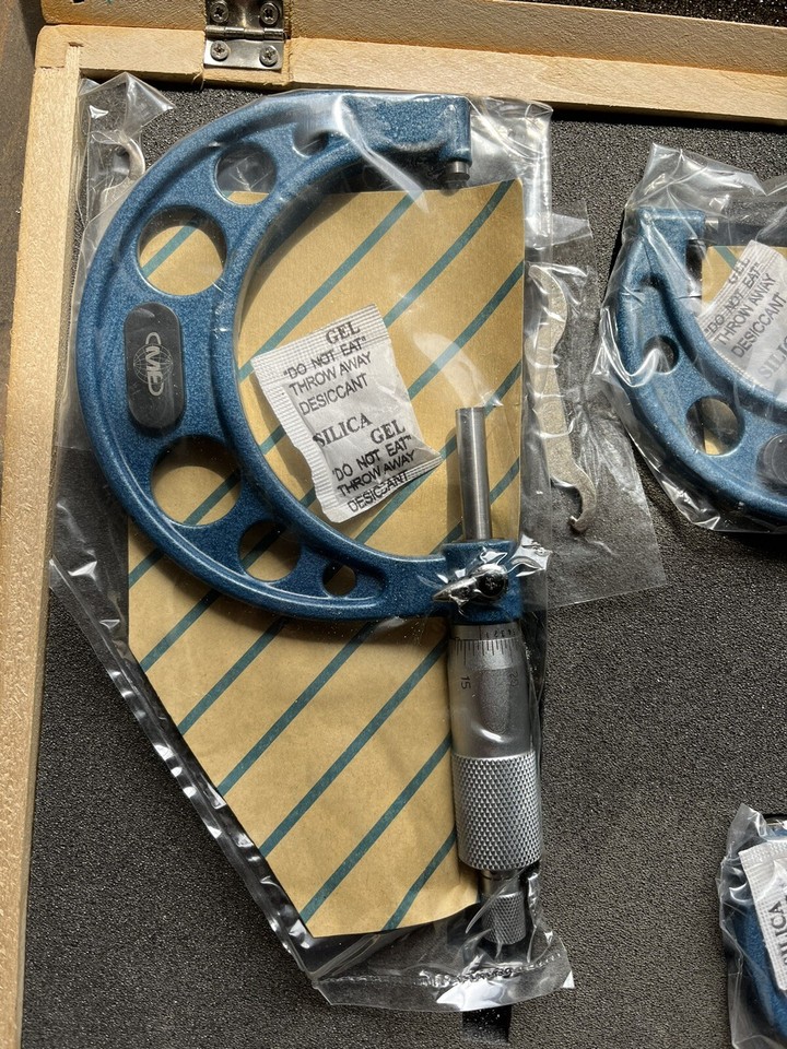 Set of 0 -3" CMED Outside Micrometers W/ Case Setting Masters NIB A1A ...