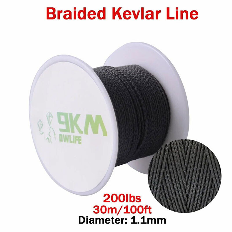 9KM Black Braided Kevlar Cord High Strength Wear Resistance Made with ...