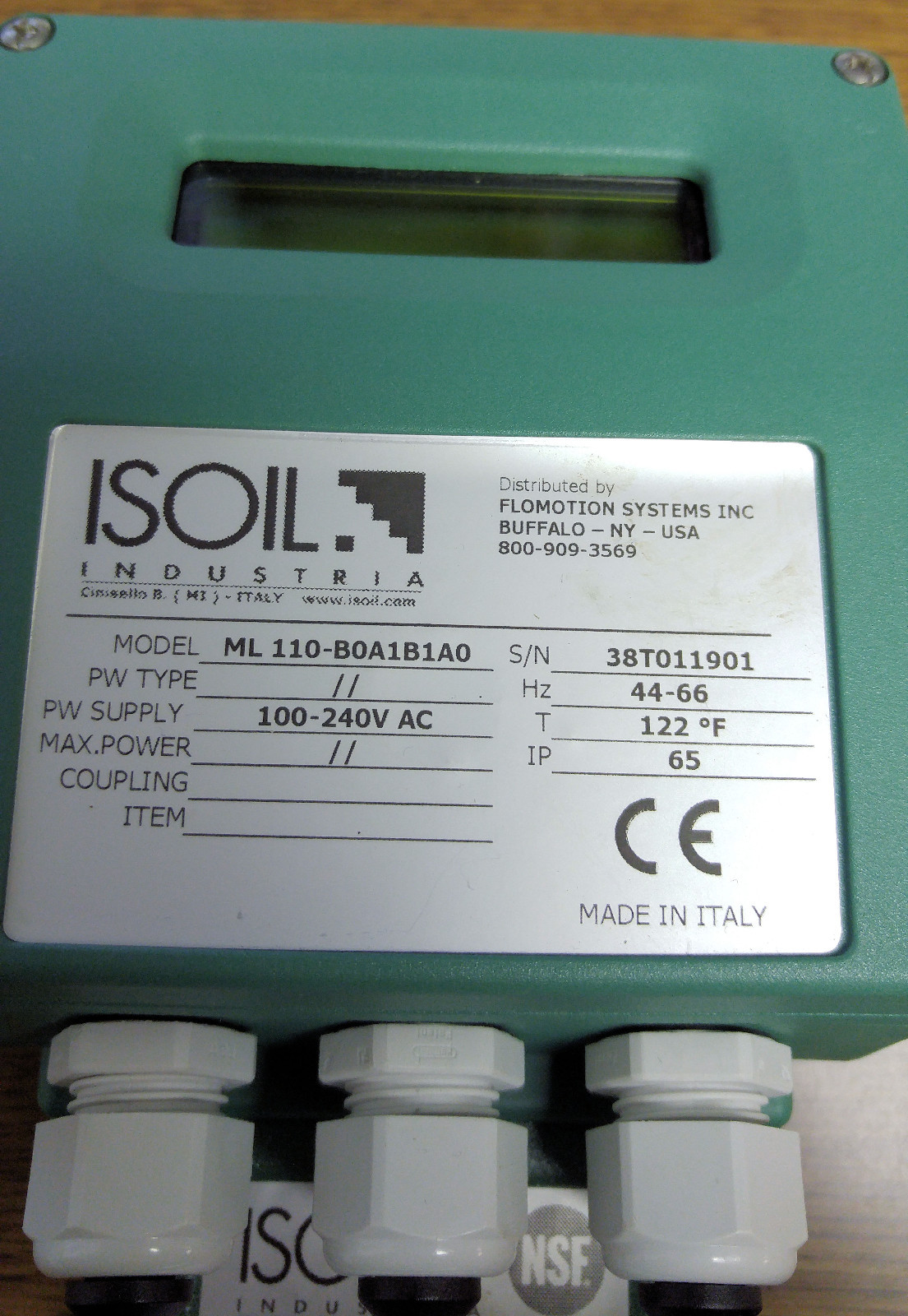 Isoil Isomag MS1000-P50-1A2A Electromagnetic Flow Meter & ML110 ...