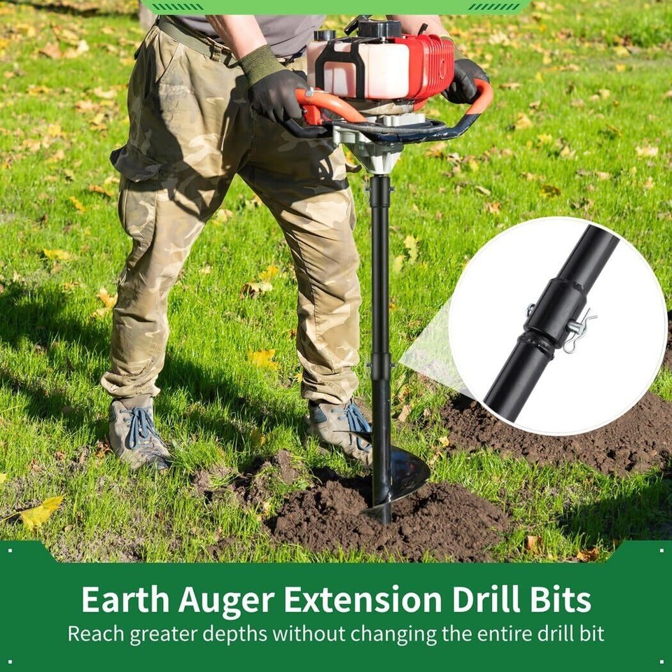 3 PCS Auger Extension Drill Bits, 3/4” Shaft Earth Auger Drill Bit ...