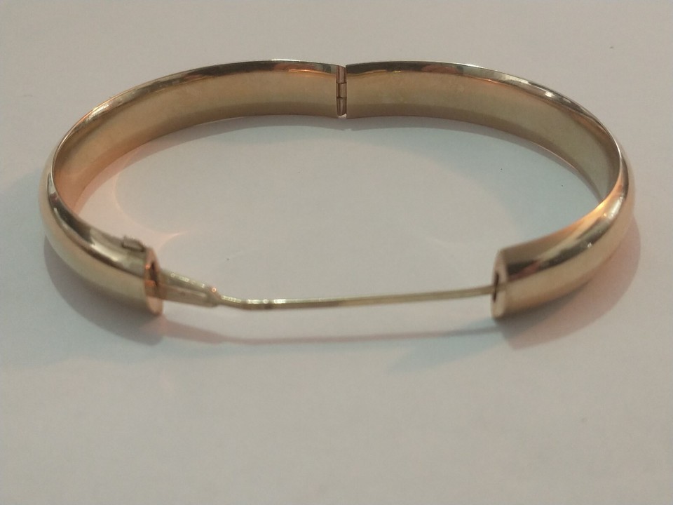 Vintage 14K Gold Hinged Bangle Bracelet | eBay