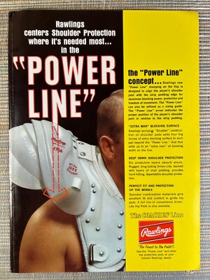Rawlings Football Shoulder Pads Power Line Snubber 2 Sided 1967 Vintage ...
