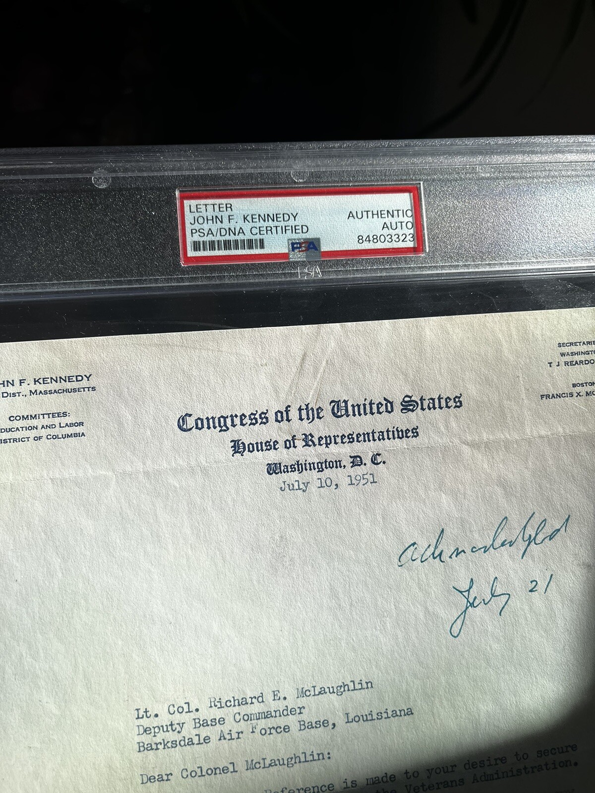JOHN F. KENNEDY JFK Signed Autographed PSA/DNA ENCAPSULATED SLABBED ...