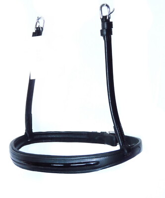 FSS Simple French Cavesson Noseband 2.5cm Padded Patent Piping Insert ...