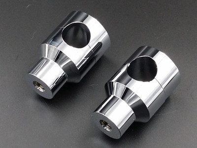 Chrome Shorty ROUND 1" Handlebar Riser For Harley Custom Springer ...