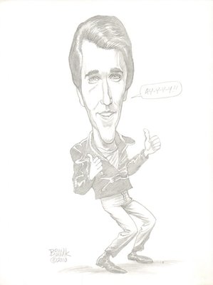 Fonzie from Happy Days Pencil Drawing - 2010 Signed art by Bryan Bunink ...